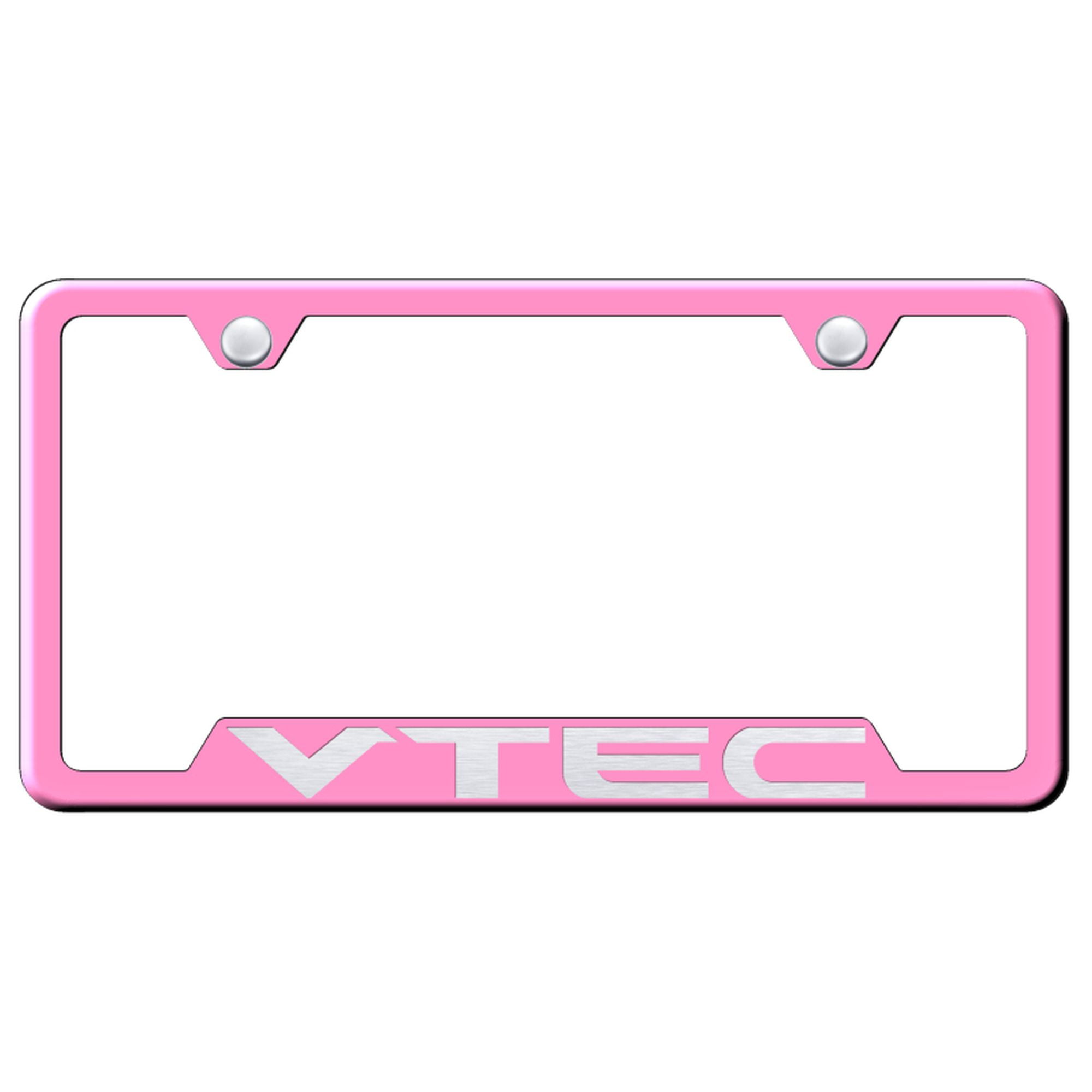 Honda VTEC Laser Etched Logo Cut-Out License Plate Frame (Pink ...