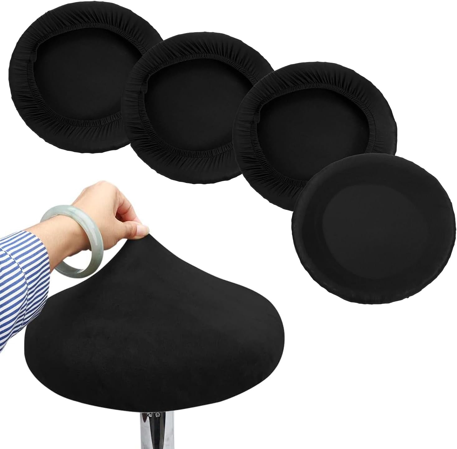 Elastic Round Bar Stool Cover (1 Set) Beauty and Hairdressing Round ...