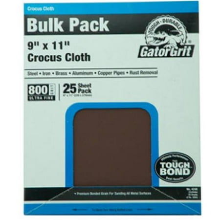 4248 9 in. x 11 ft. 800 Grit Crocus Cloth, 25 Count - Walmart.com