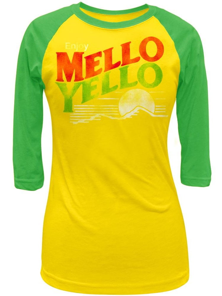 Mello Yello - Mello Yello - Distressed Logo Juniors Raglan Shirt ...