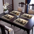 4pcs Rectangle placemats,Simple Rhino pattern Flax table mat, for ...
