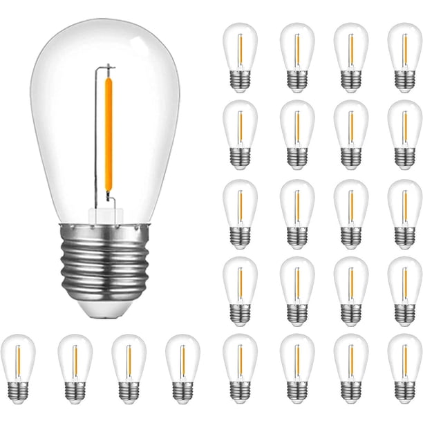24-Pack String Light Bulbs, S14 Outdoor Waterproof Replacement Bulb ...