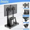 TV Stand,Rolling TVs Cart on Wheels Height Adjustable Heavy-Duty Floor ...