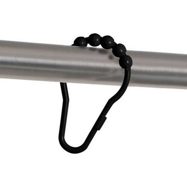 Mainstays Plastic Roller Shower Curtain Rings, White, Set of 12 ...