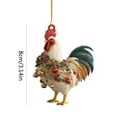 Decorative Hanging 1Pcs 8cm Christmas Rooster Ornament 2D Acrylic ...