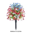 Kbndieu Artificial Red White and Blue Flowers Topiary Trees with Spike ...