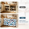 Blue Paw Print Pantry Cabinet Curtains 28''x51'', Black Animals Cat Dog ...