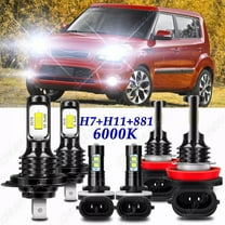 9005 H7 LED Headlight Hi&Low Beam Bulbs Combo Kit 6000K White 4x - for ...