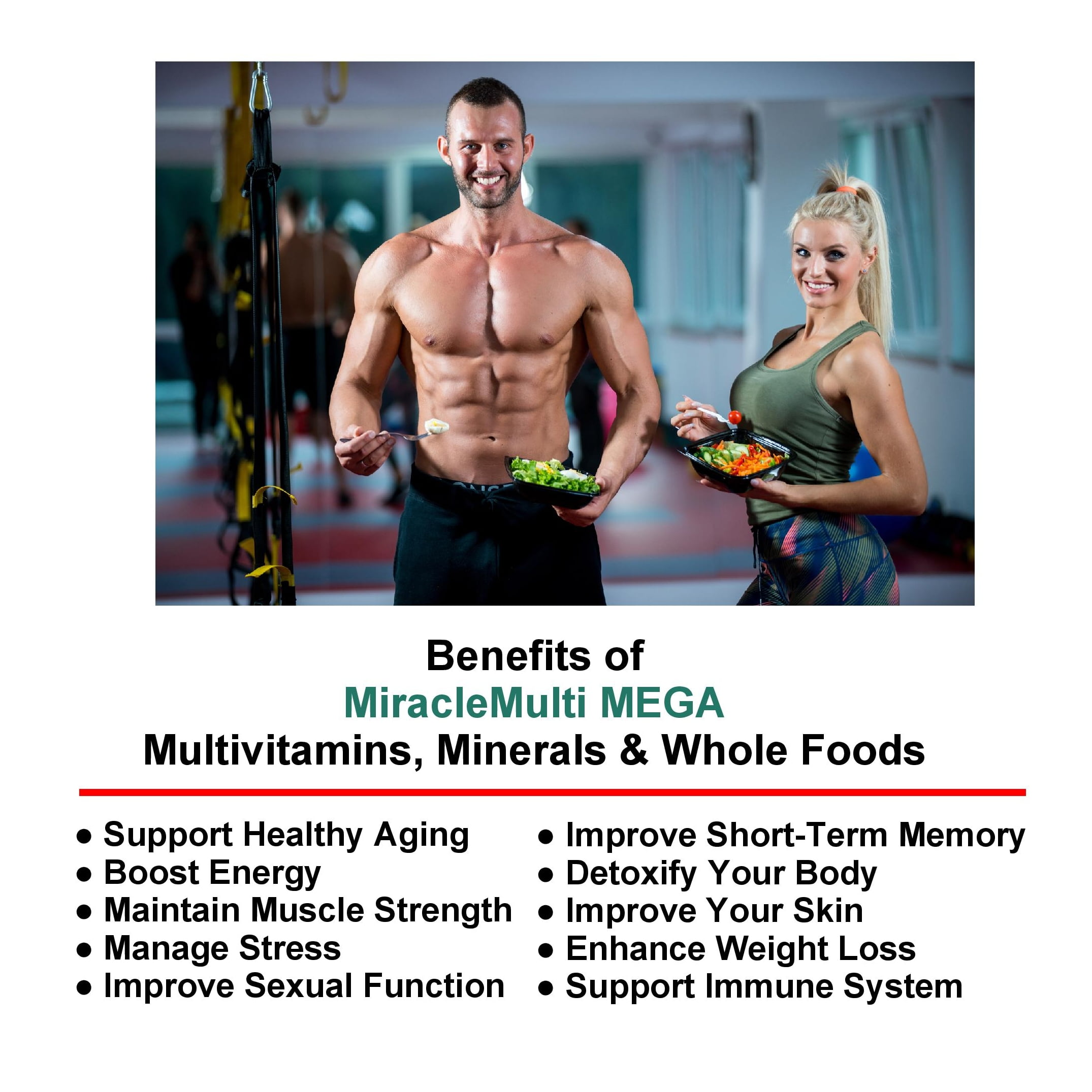 MiracleMulti MEGA MultiVitamin & Mineral with Probiotics – High Potency ...
