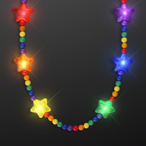 Flashing Blinky Lights - Rainbow Light Up Star Beads LED Party ...