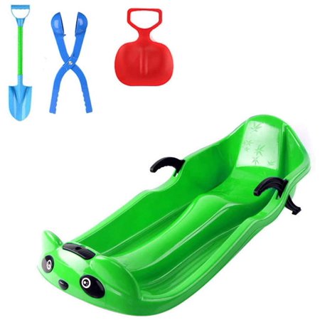 Heavy Duty Plastic Snow Sled Toboggan with Tow Ro, Boat Sledge Toy ...