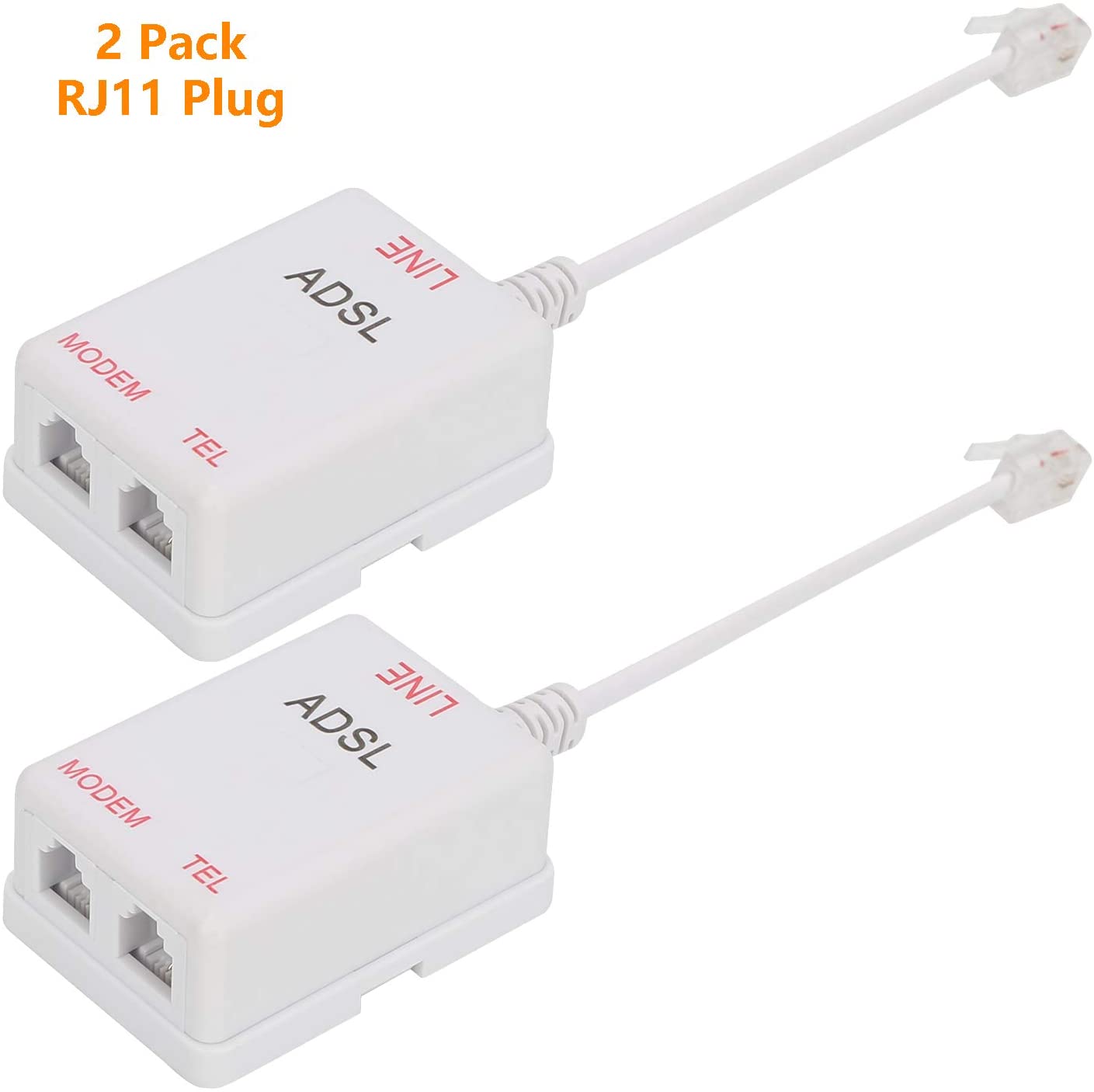 Uvital In Line Dsl Filter Splitter In Line Dsl Filter Rj11 6p2c Male To 2 Female Telephone Modem