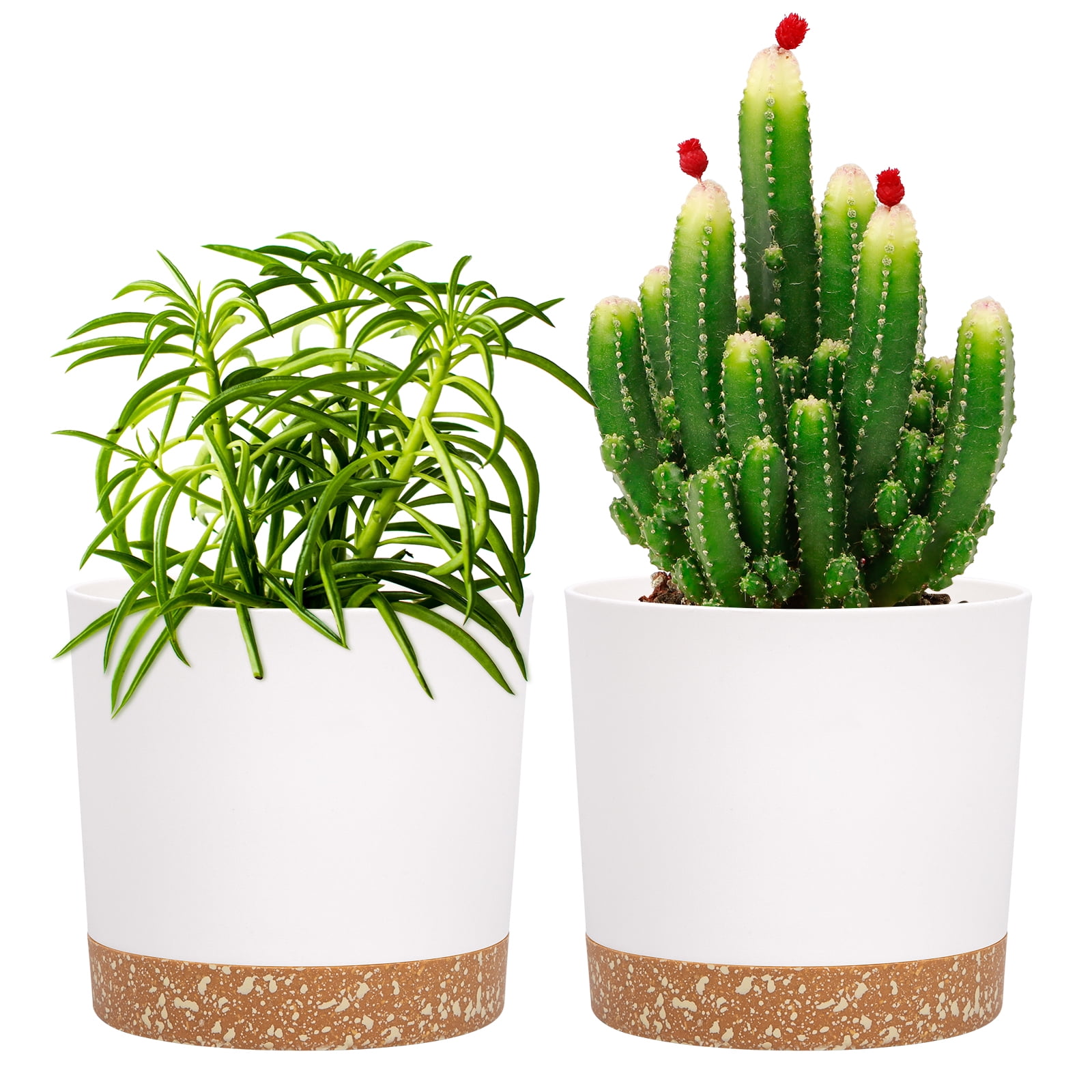 Click here for Qcqhdu 2 Pack Plant Pot  5 In White Plastic Indoor... prices