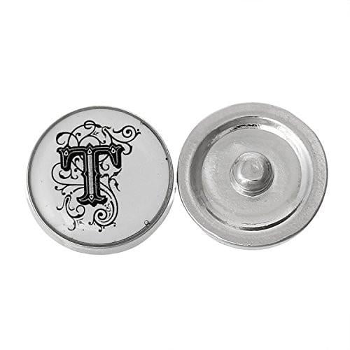 Alphabet Letter T Chunk Snap Button Fits Snaps Chunk Bracelet - Walmart.com