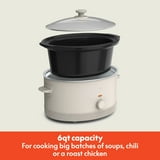 bella 6 Qt Manual Slow Cooker with 3 Temperature Settings, Ceramic ...