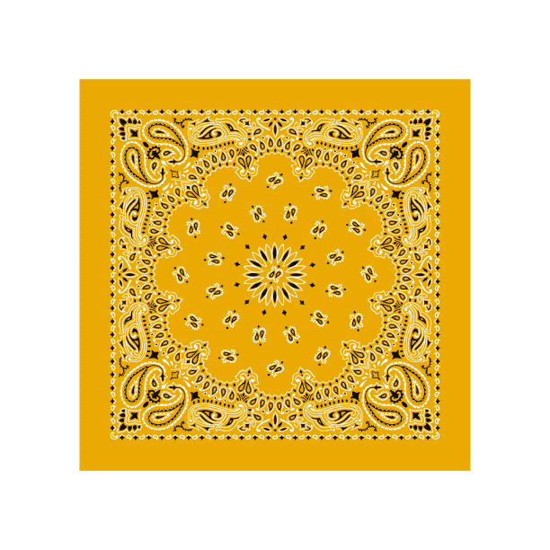 BANDANA - American Made Gold Western Paisley Bandana - Single Piece ...