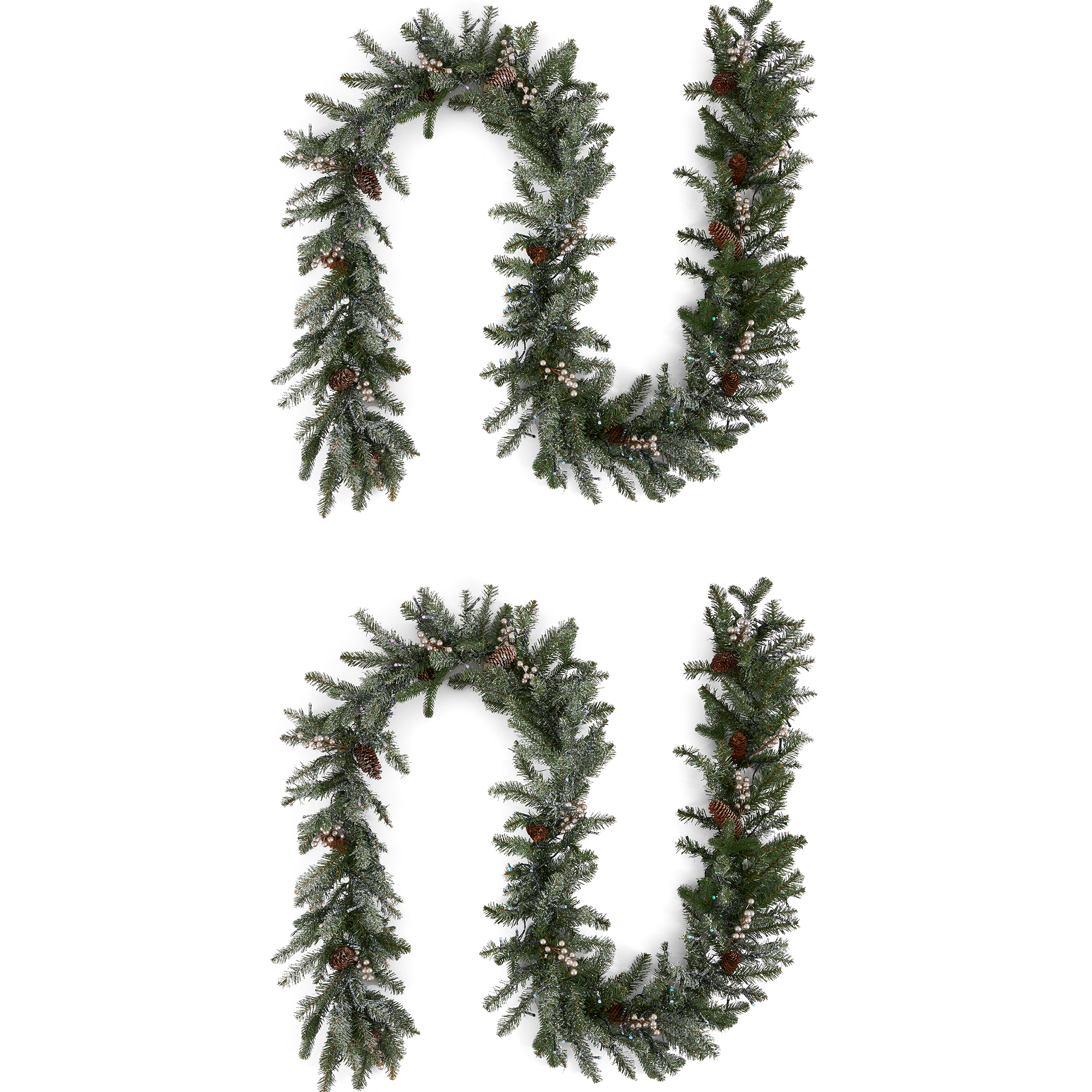 National Tree Company Snowy Morgan Spruce 9 Foot Prelit Garland (2 Pack ...