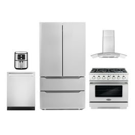 Cosmo COS 5PKG 059 5 Piece Kitchen Package with COS 965AGC 36 Freestanding Gas Range COS 668ICS900 36 Island Range Hood COS DIS6502 24 Built in F