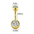 Gifts for women-Titanium Belly Button Ring 0.06x0.39 Inch Gold Ball 0.2 ...