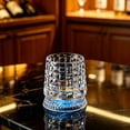 Cinvoph Vintage Ribbed Crystal Whiskey Glass Rotating LED Tumbler with ...