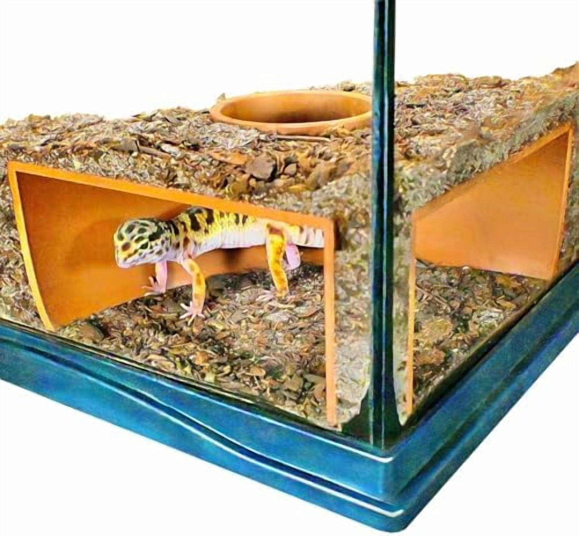 Humid Hide REPTI ZOO 3-in-1 Snake Cave Hide - Magnetic Reptile Habitat ...