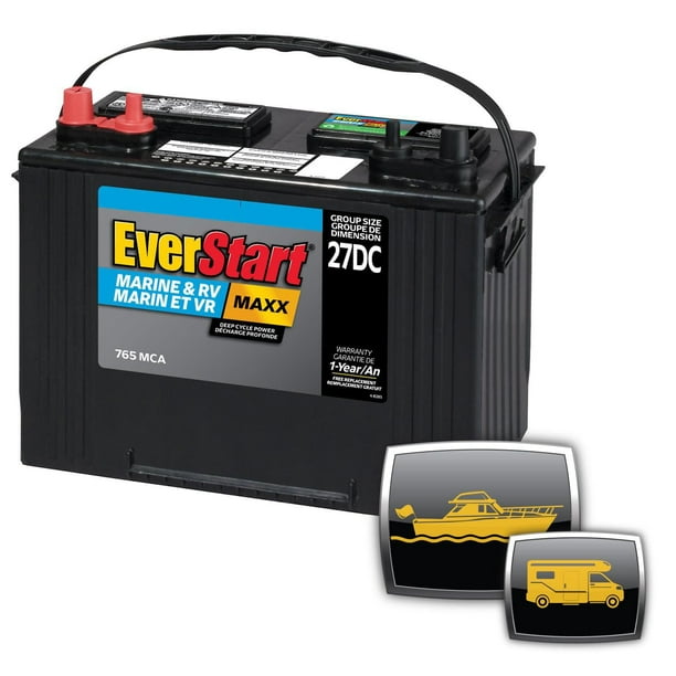 EverStart MARINE MAXX-27DC, 12 Volt, Marine/RV Battery, Group Size 27 ...
