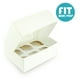 [18 Boxes and 18 Trays Pack] 9x7x3.5” White Cupcake Box with Window and ...