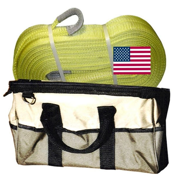 U.S. made HD Recovery Strap (4 inch X 30 ft) with Heavy-Duty Carry Bag ...