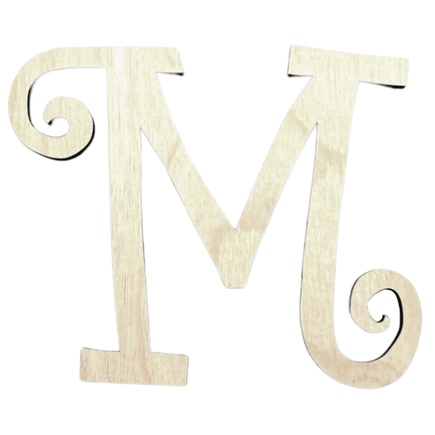 Krafty Supply - 8" Tall Birch Letter M | 1/4" Birch Plywood |Curlz ...