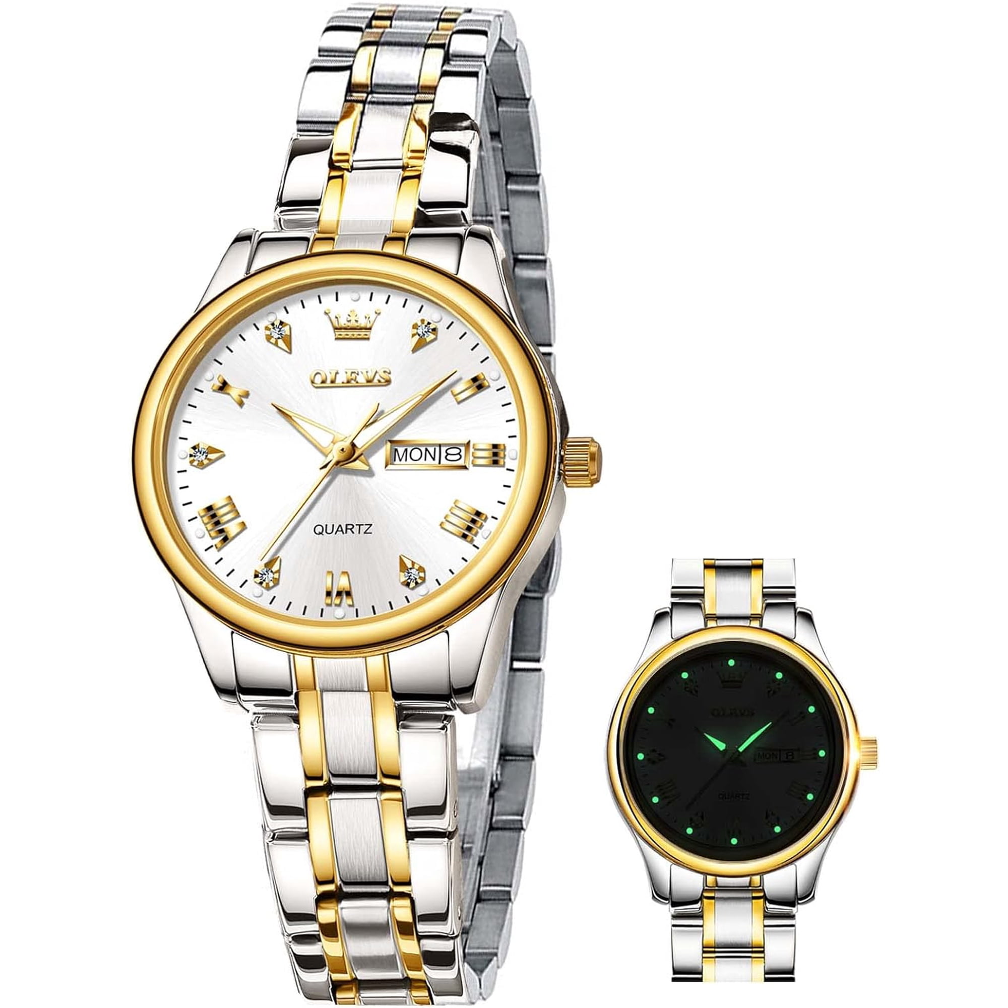 Click here for Mogoot Gold Watch For Women With Date Day Stainles... prices