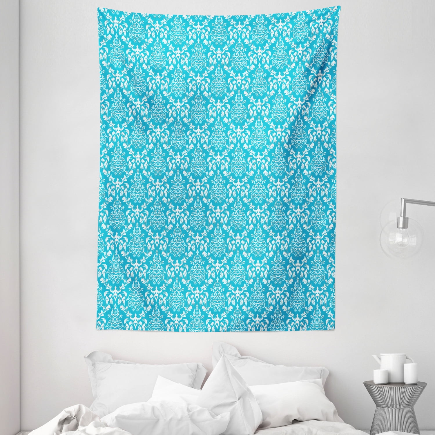 Blue and White Tapestry, Pattern with Antique Damask Vintage Venetian ...