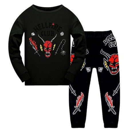 stranger Things Hellfire Club Kids Pyjamas Set T-shirt Pants Sleepwear ...