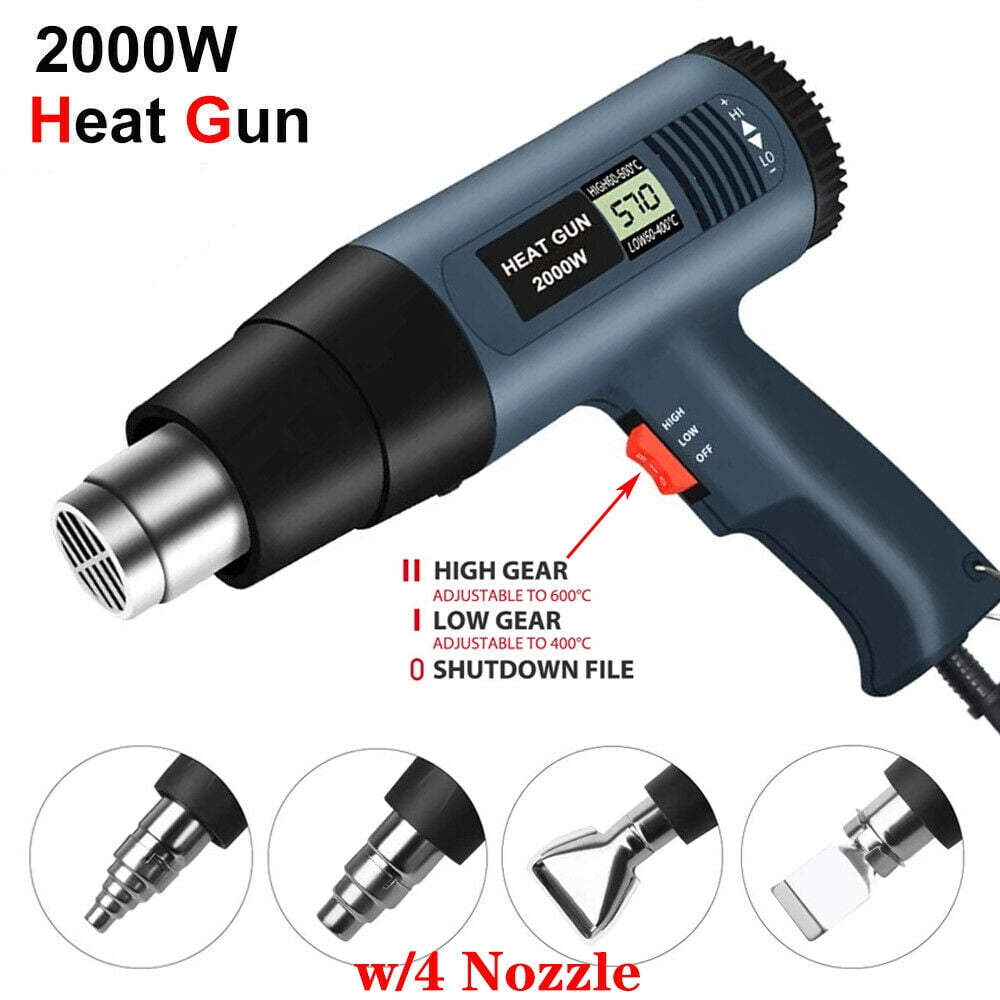 Heat Gun Kit,2000W Digital Soldering Heat Gun,Hot Air Gun with 4 ...