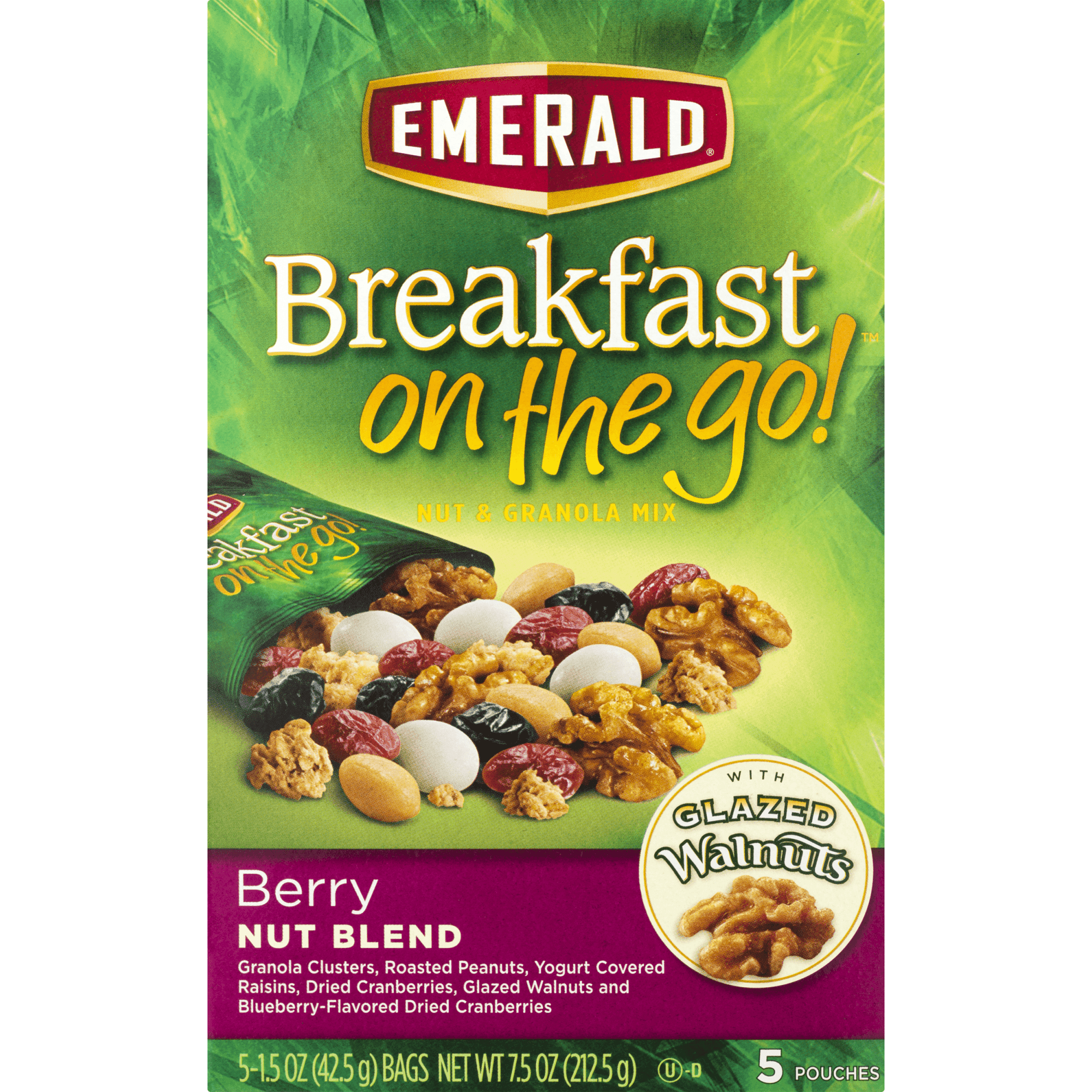 Emerald Breakfast on the Go! Berry Nut Blend Nut & Granola Mix, 5 Pack ...