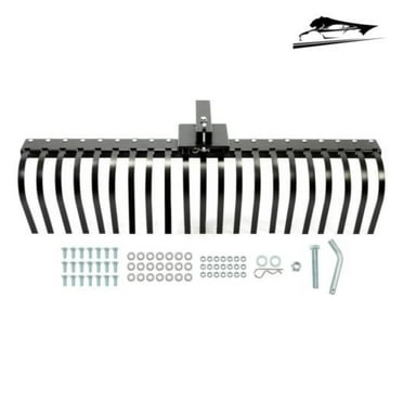Dextrus 48" Tractor Rake with 2" Receiver 17 Steel Tines for Lawn ...