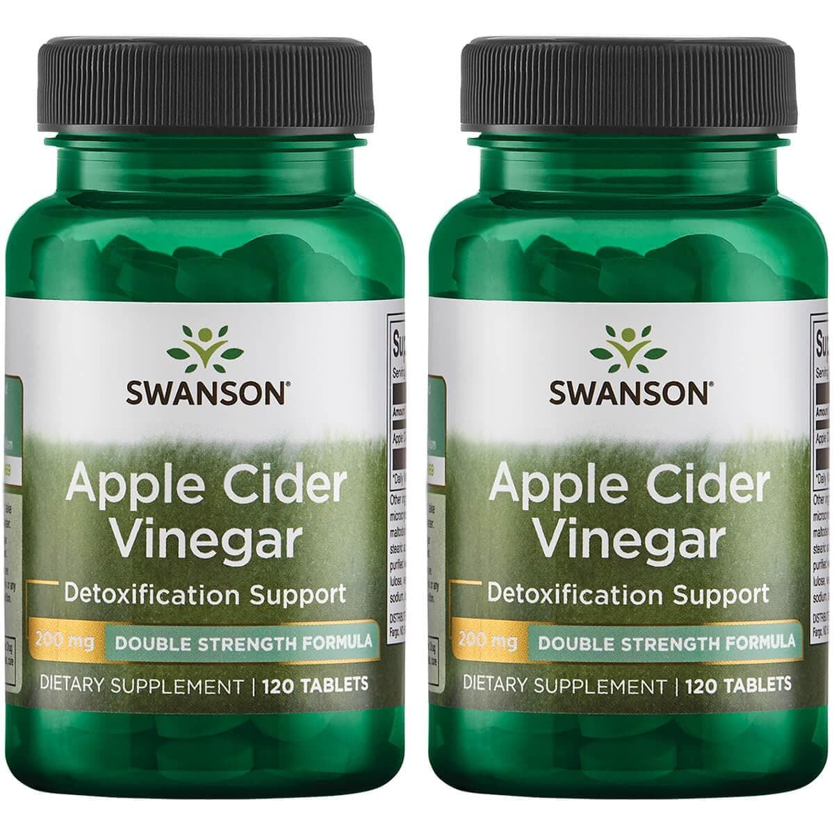 Swanson Apple Cider Vinegar - Double Strength 200 mg 120 Tabs 2 Pack - Walmart.com