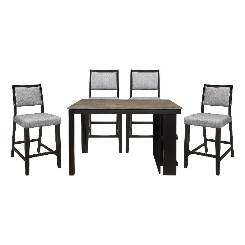 Lexicon Stratus 5-Piece Wood Counter Height Dining Set in Gray and ...