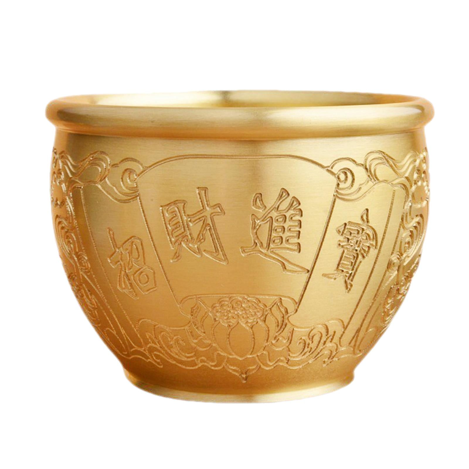 Chinese Planter Vase Decor Accent Rice Cylinder Dried Flower Pot Money ...