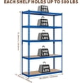 Heavy Duty 5-Tier Garage Storage Rack, Adjustable Metal Shelf, 2500 lbs ...