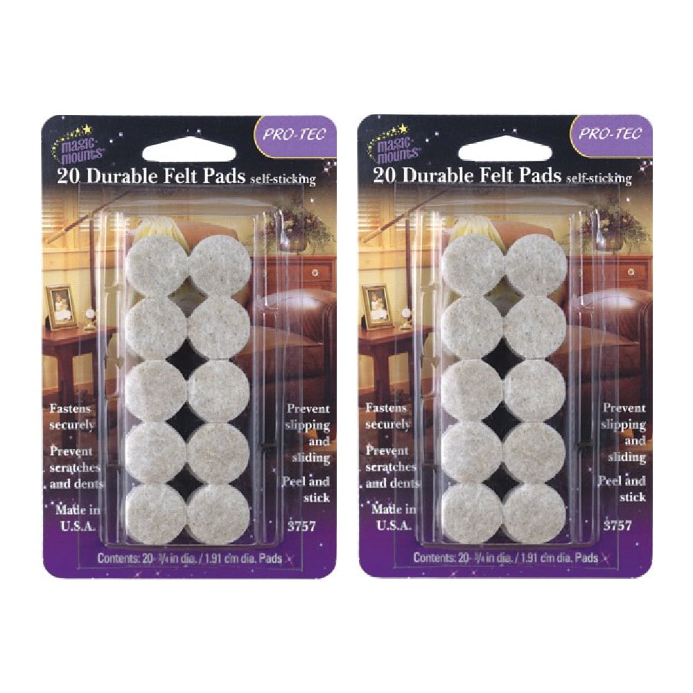 Magic Mounts Pro-Tec Felt Pads Protectors Round Adhesive 20 Count, 2 ...