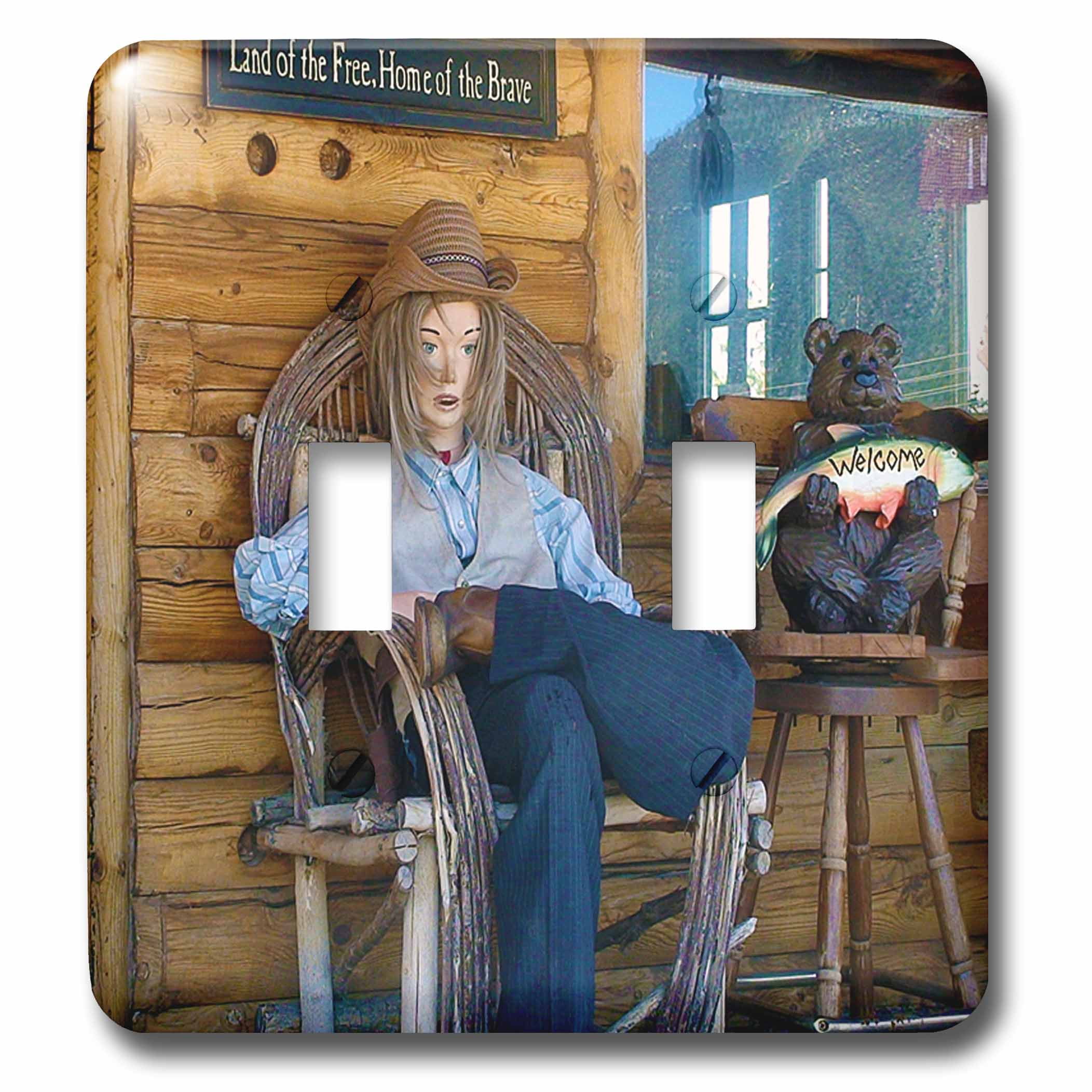 Mannequin on Old Lodge Porch in Pine Valley, Utah with Land of Free ...