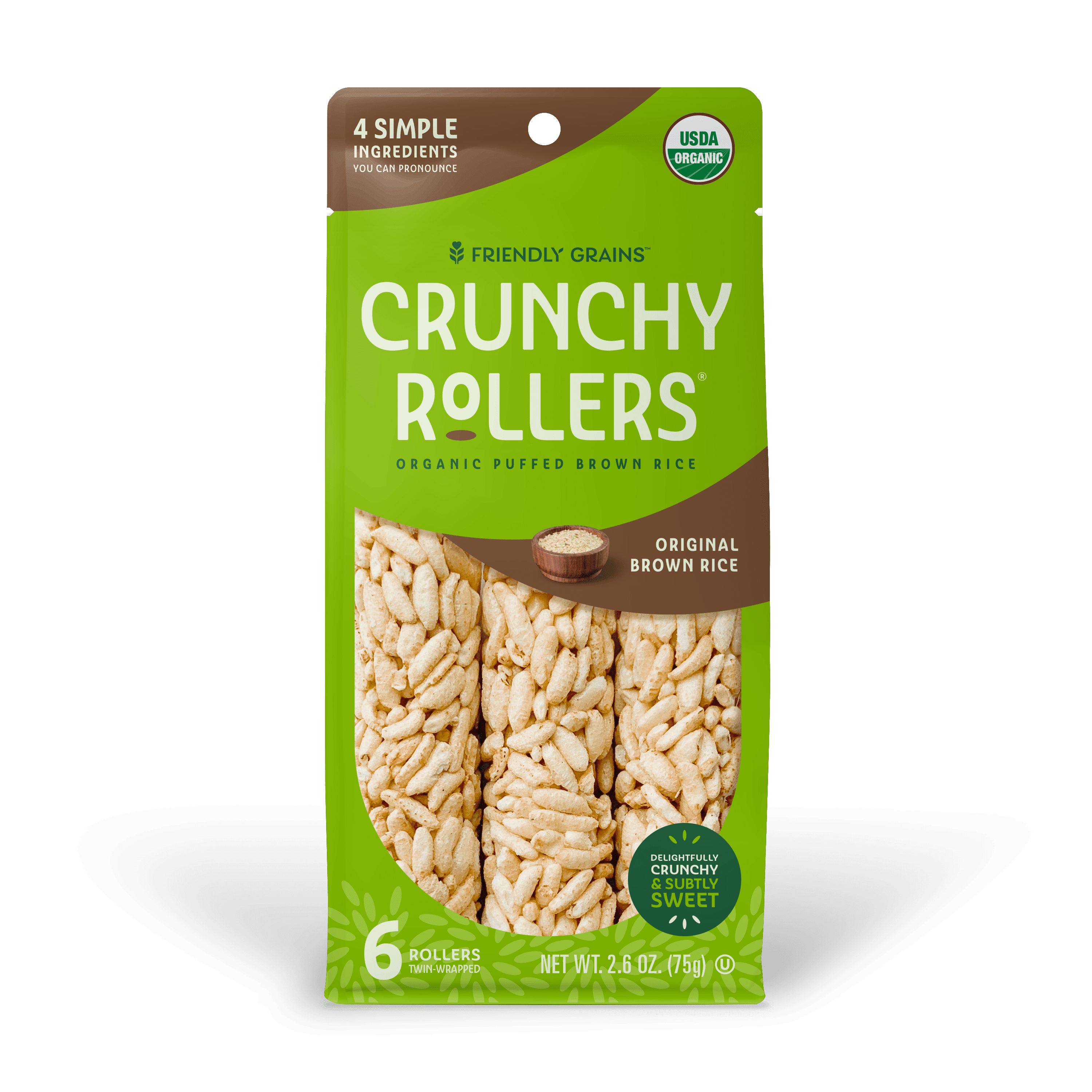 Crunchy Rice Rollers, Original Brown Rice, 6 Ct - Walmart.com