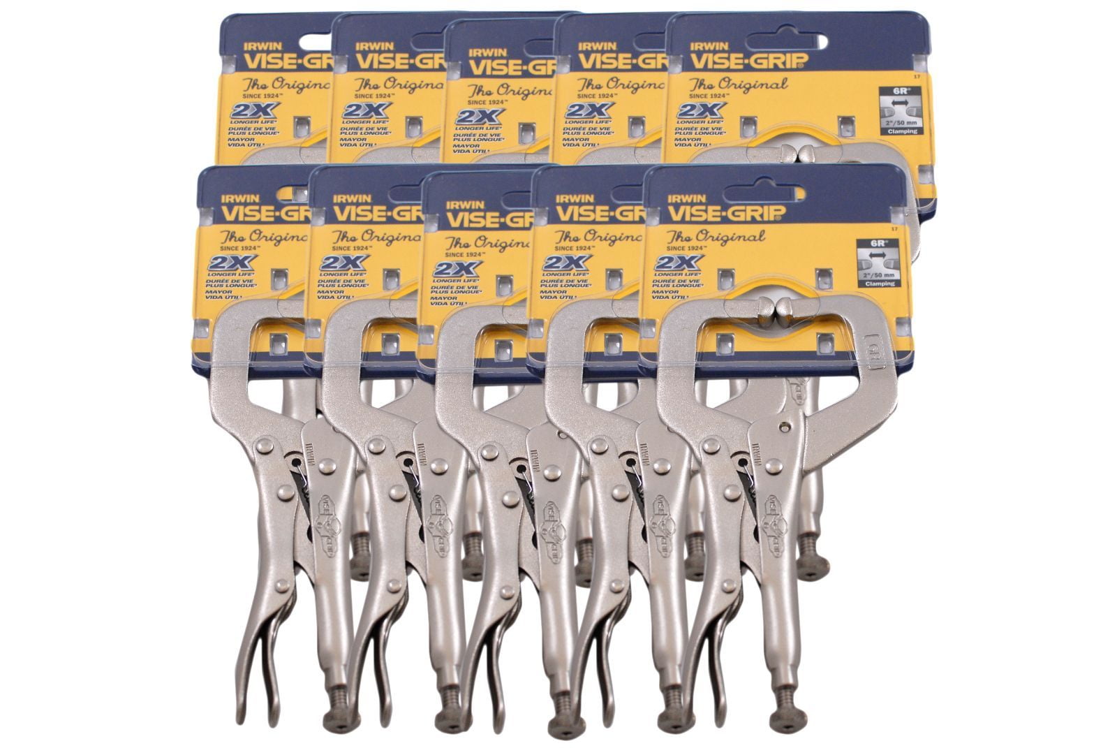 Tools The Original 6" Locking C-Clamp 10 Pack 17 Irwin Vise-Grip 6R ...
