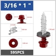 # 3/16 * 1 "595PCS 5lbs Red Hexagonal Metal Sheet roof Screws, # 10 * 1 ...