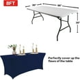 2 Pack 8FT Table Cloth for Rectangular Fitted Events Stretch Jean Blue ...