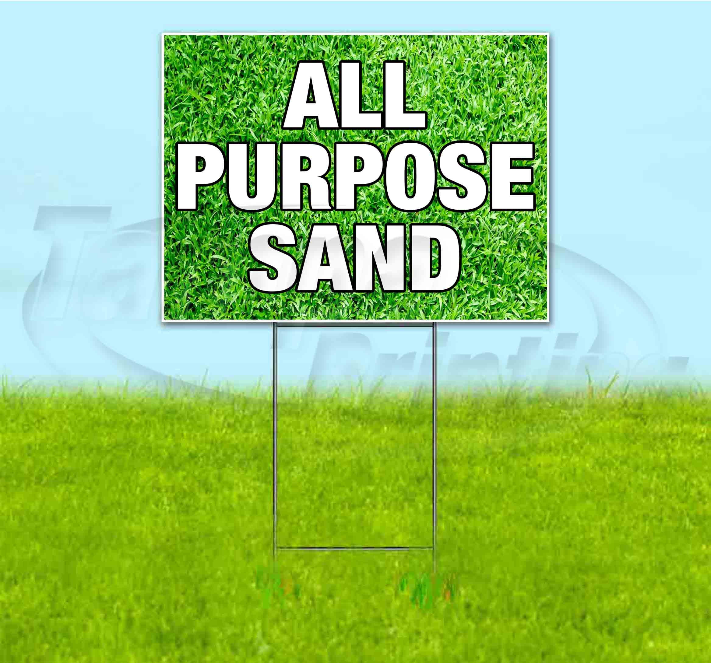 All Purpose Sand (18" x 24") Yard Sign, Includes Metal Step Stake ...