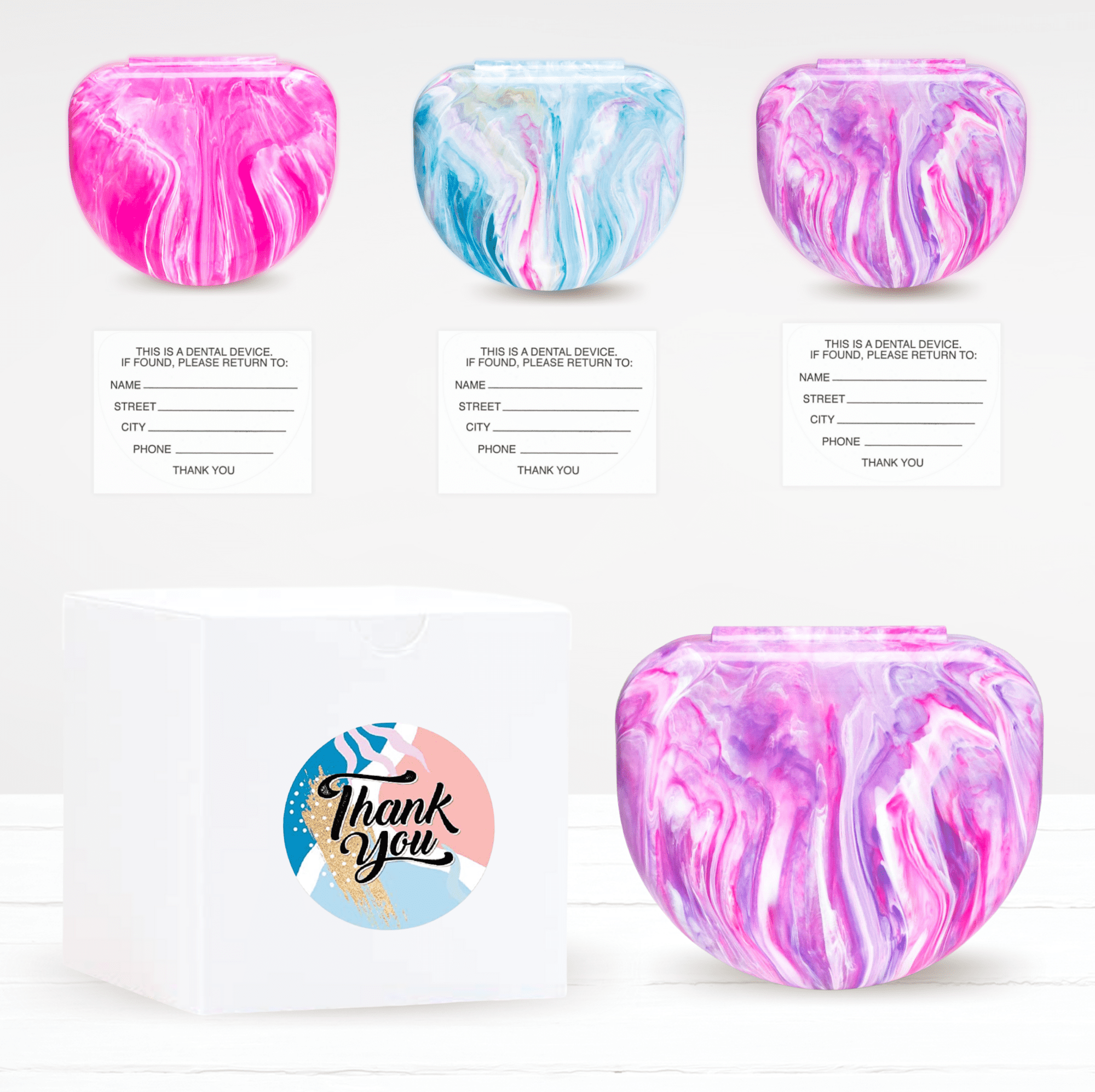 Retainer Case with Vent Holes and Labels, Orthodontic Dental Holder Box ...