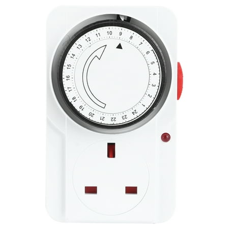 Intelligent 24 Hour Cycle Mechanical Timing Power Switch Timer Plug Socket UK Plug 240V ...