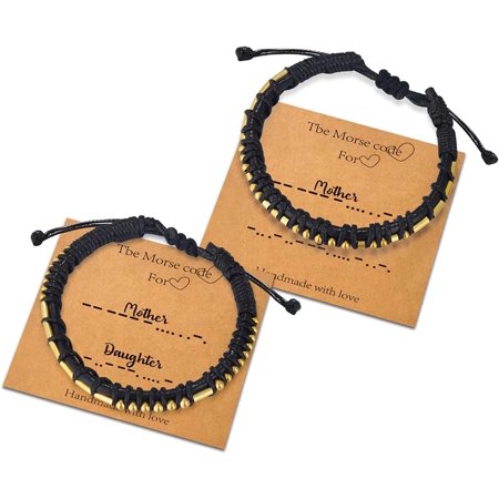 Inspirational Morse Code Bracelets for Women Men, 18K Gold Filled ...