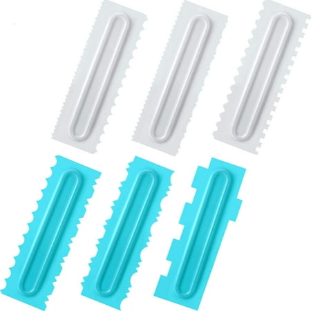 Cake Scraper Set of 6, Decorating Comb and Icing Smoother, Plastic ...